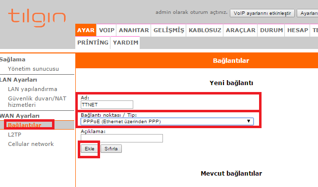 Tılgın HG 2331 Modem Kurulumu | TILGIN MODEM DESTEK HATTI